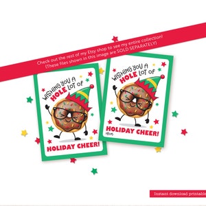 Printable Christmas Donut Tag Treat Tags for Classroom Holiday Party ...