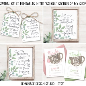 Back to School Teacher Gifts Printable First Day of School Gift Tag ...