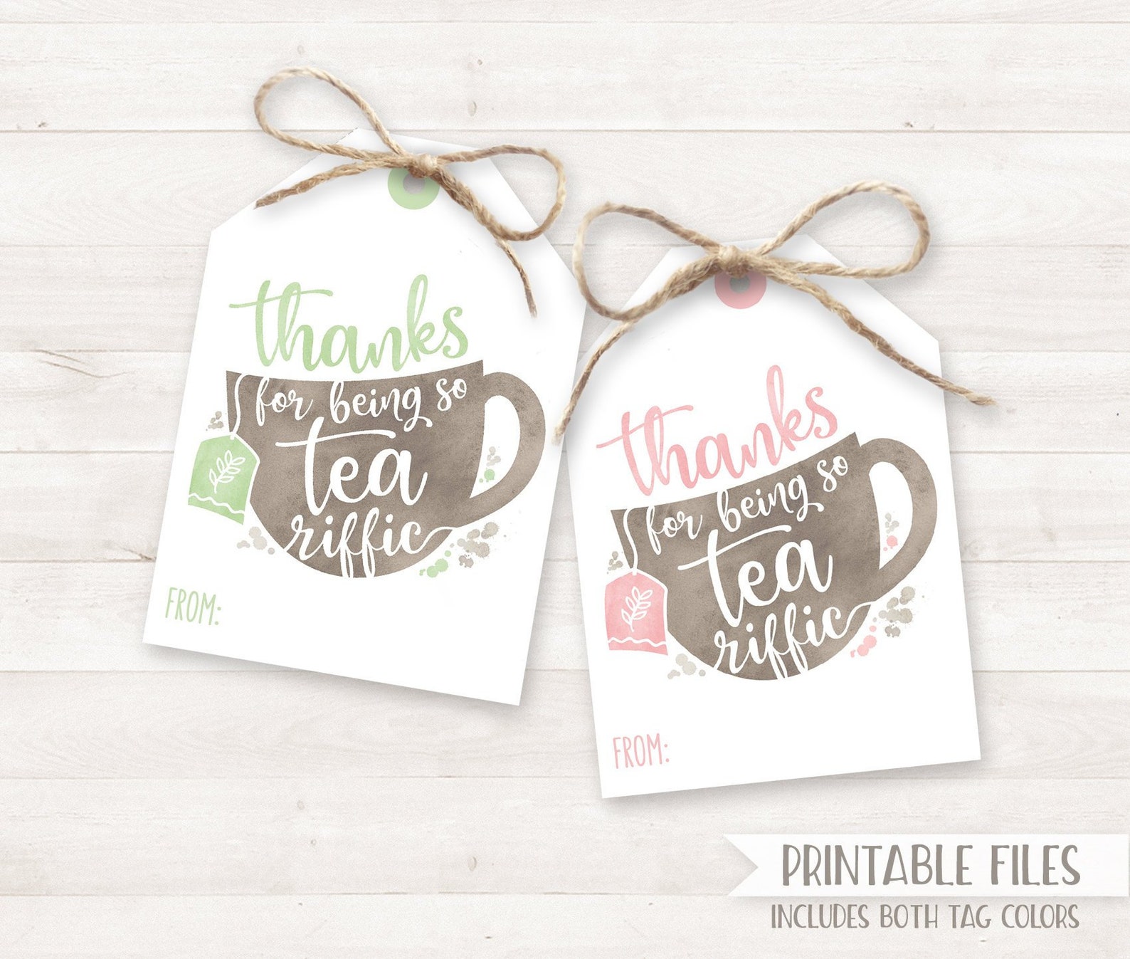 PRINTABLE Teacher Gift Tags, Teacher Appreciation, Tea Gift Tags, Nurse ...