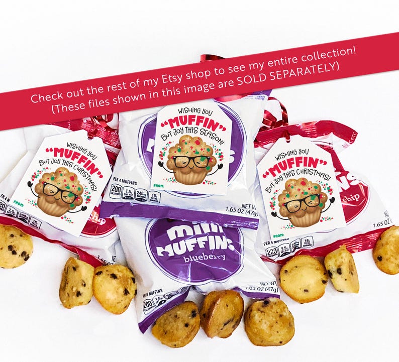 Printable Birthday Treat Tag Classroom Treat Bag Mini Muffins Snack ...
