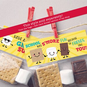 Last Day of School Printable Tag Classroom Treat Tag Friend S'more Tags ...