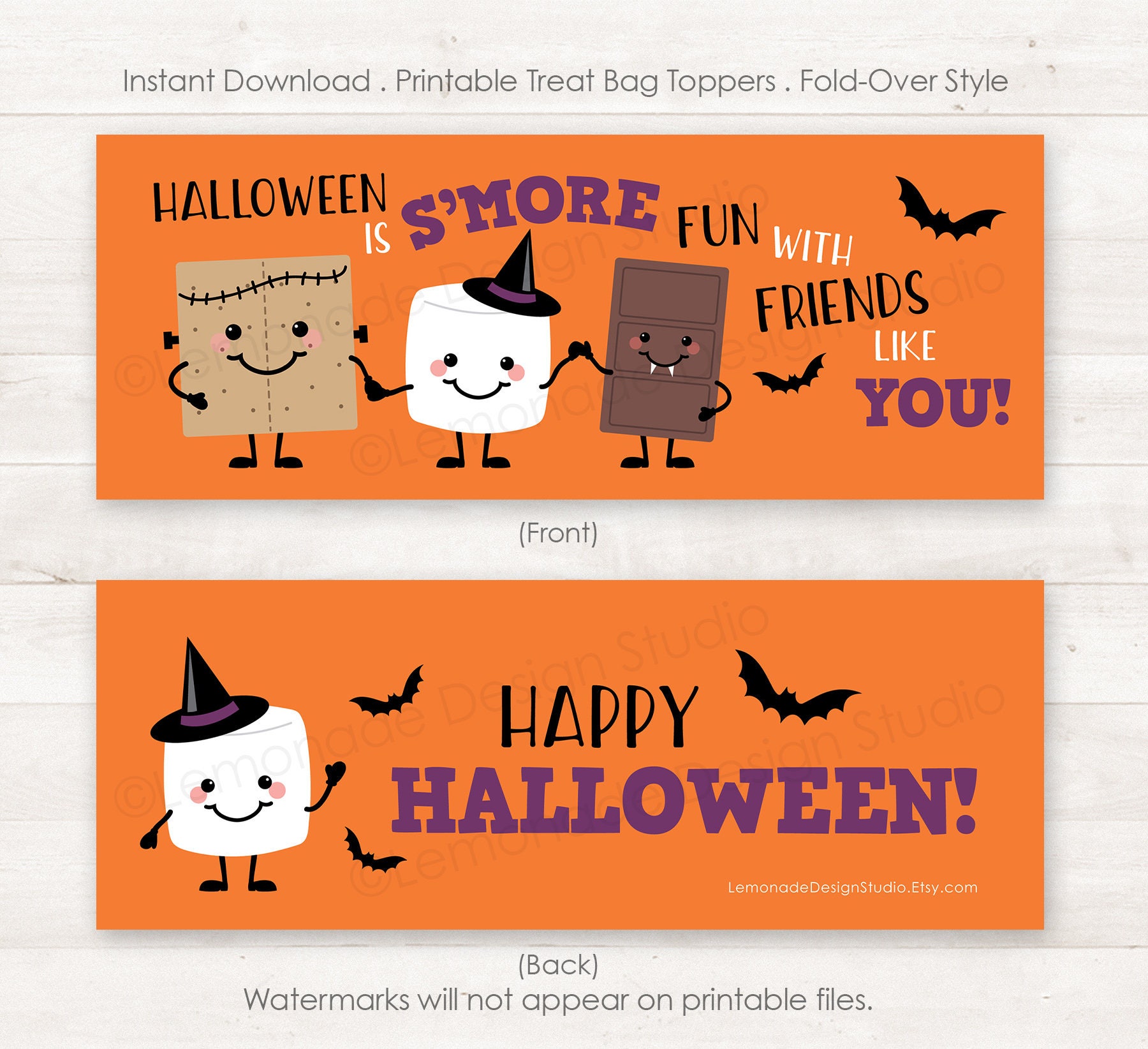 PRINTABLE Halloween Favor Tags Halloween Tags Smores Tags | Etsy