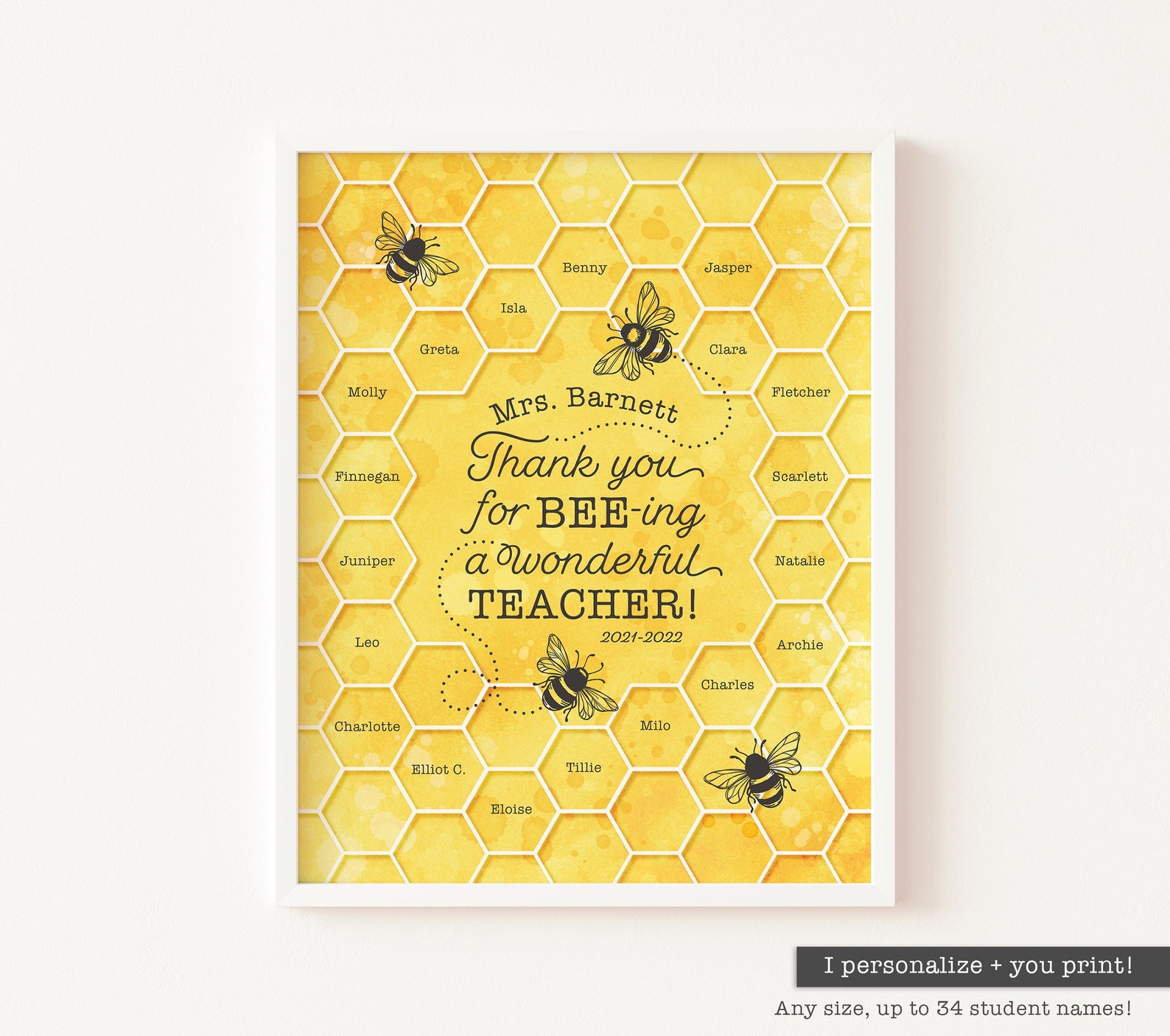Personalized Teacher Gift From Students Printable Teacher Appreciation ...