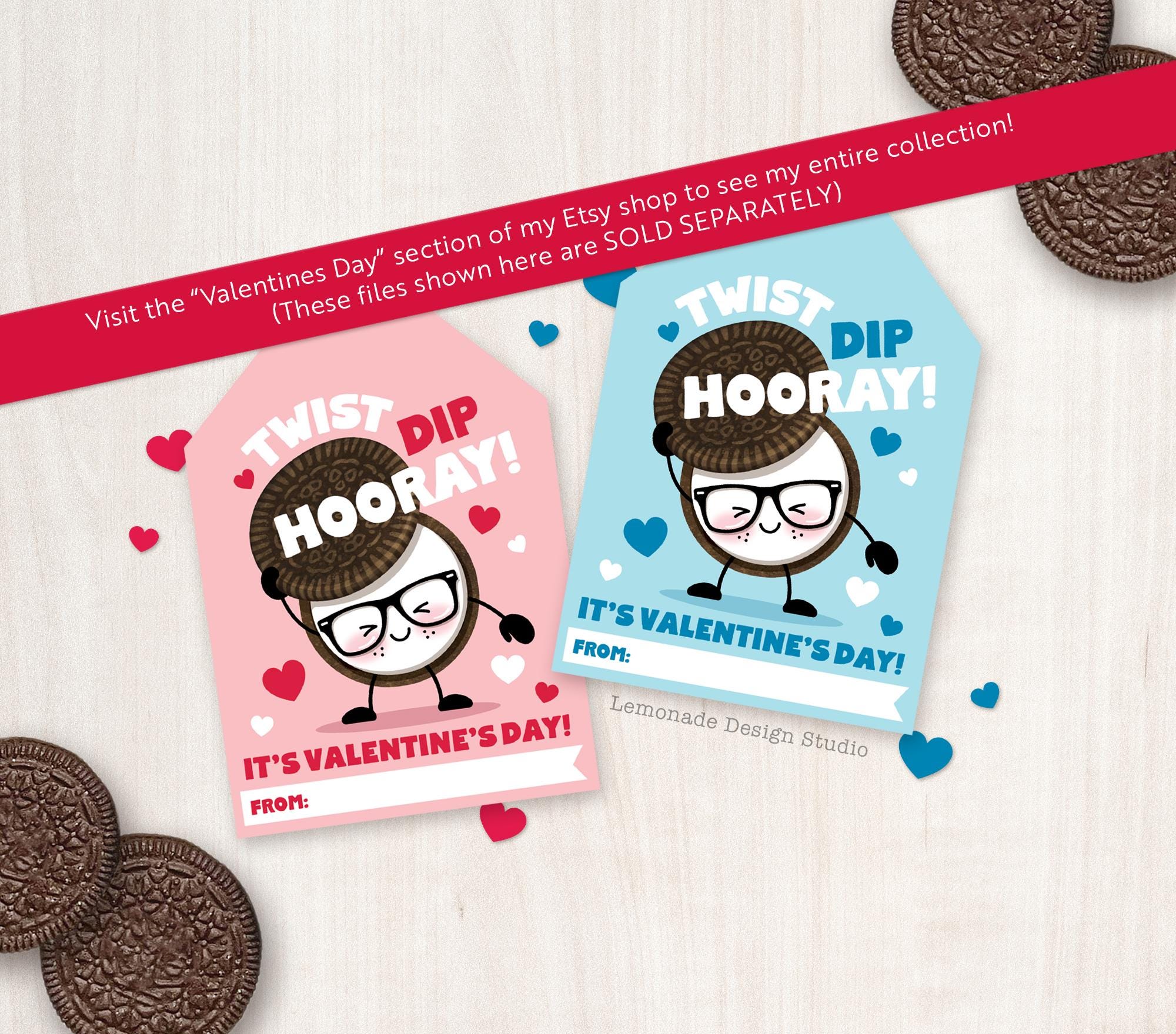 Kids Valentines Kids Valentine Cards Chip Hooray Cookie Valentine Tags ...