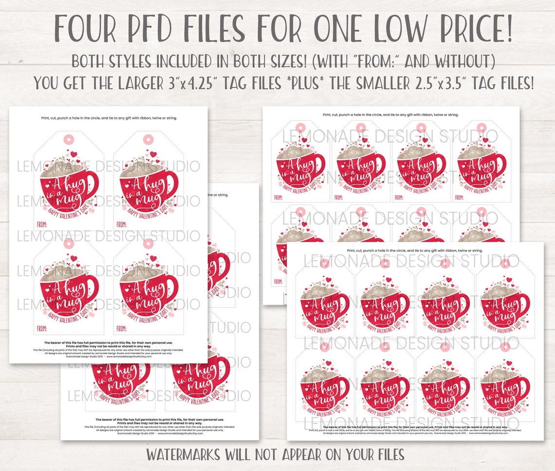 Teacher Valentine Gifts, PRINTABLE Valentine Gift Tags, Valentine ...