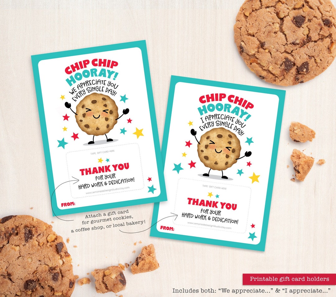 PRINTABLE Teacher Appreciation Week Gift Card Holder Cookie Teacher ...