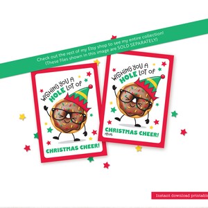 Printable Holiday Cheer Donut Tag Treat Tags for Classroom Party School ...
