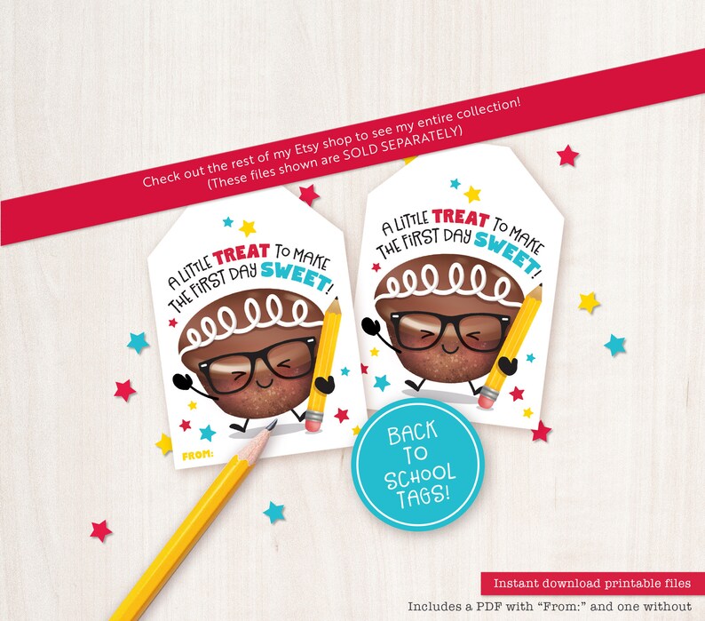 First Day of School Printable Treat Tag Crispy Rice Treats Back to ...
