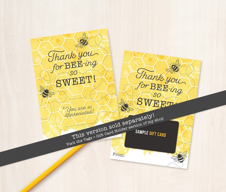 Thank You for Beeing so Sweet Gift Tag Printable Tags Favor - Etsy