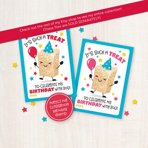 Printable Christmas Treat Tag for Crispy Rice Treats Classroom Holiday ...