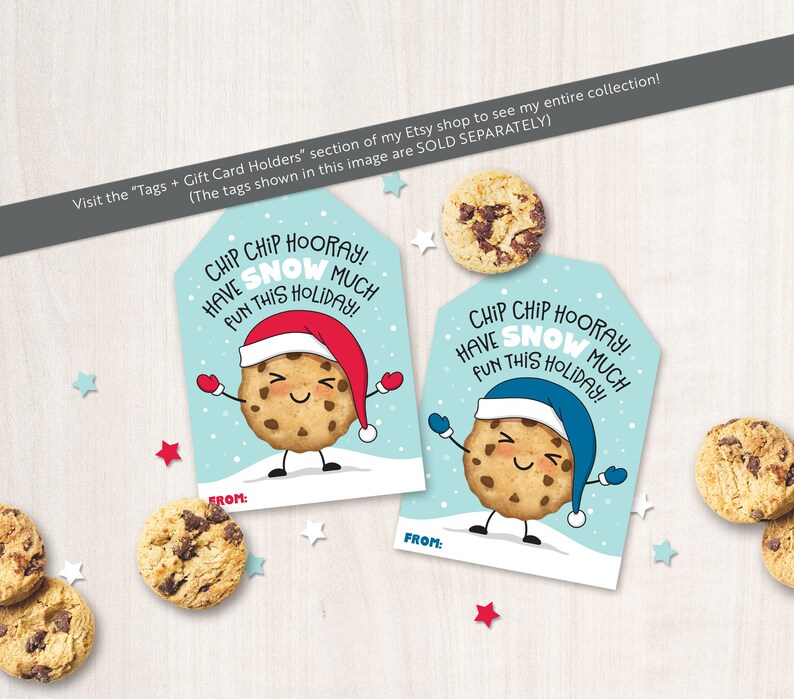 Printable Christmas Cookie Tags Classroom Treat Bag Holiday - Etsy