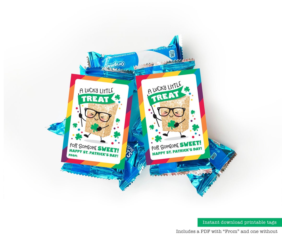 St Patrick's Day Printable Treat Tags for Crispy Rice Treats Krispy ...