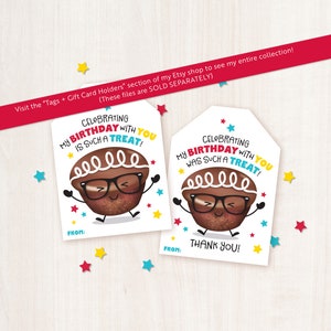 Printable Birthday Treat Tag Classroom Snack Cake Cupcake Cookies ...