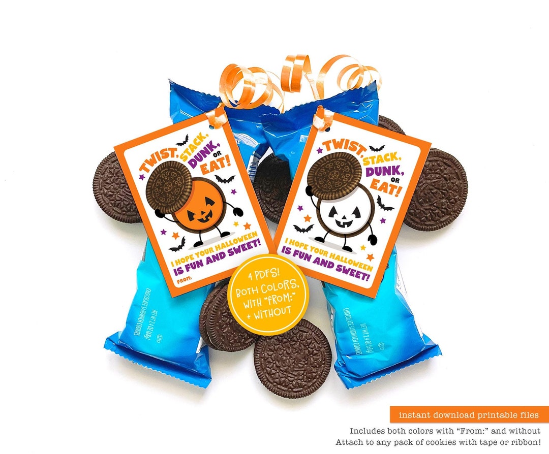 Printable Halloween Tags Cookie Tags Halloween Classroom Trick or Treat ...