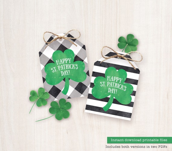 Printable St Patricks Day Tag, Happy St Patricks Day Gift Tag Buffalo ...