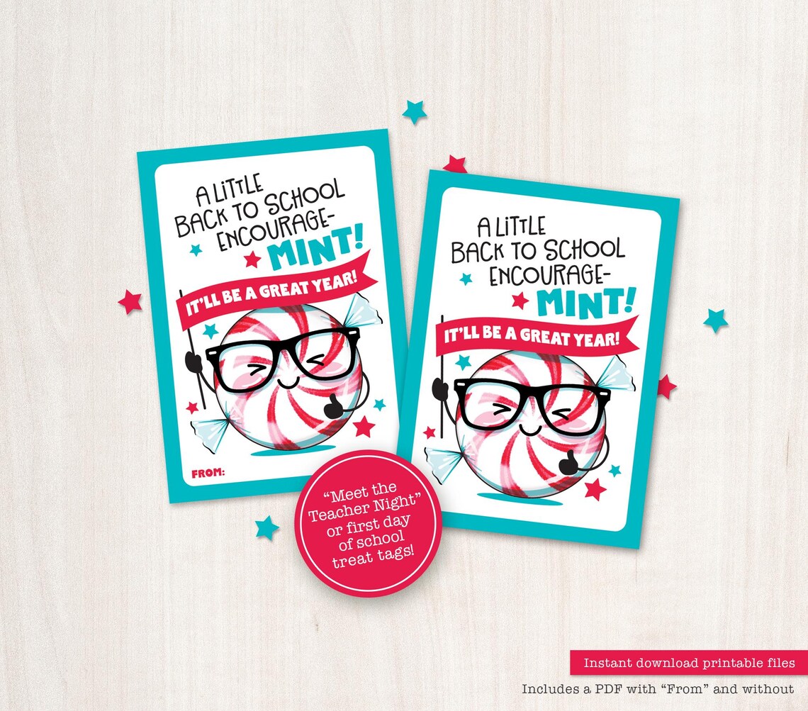 Back to School Treat Tag Encourage MINT for Students or Teacher Gift ...
