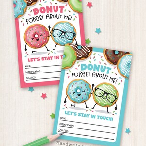 Playdate Card Last Day of School Printable Donut Forget Calling Card ...