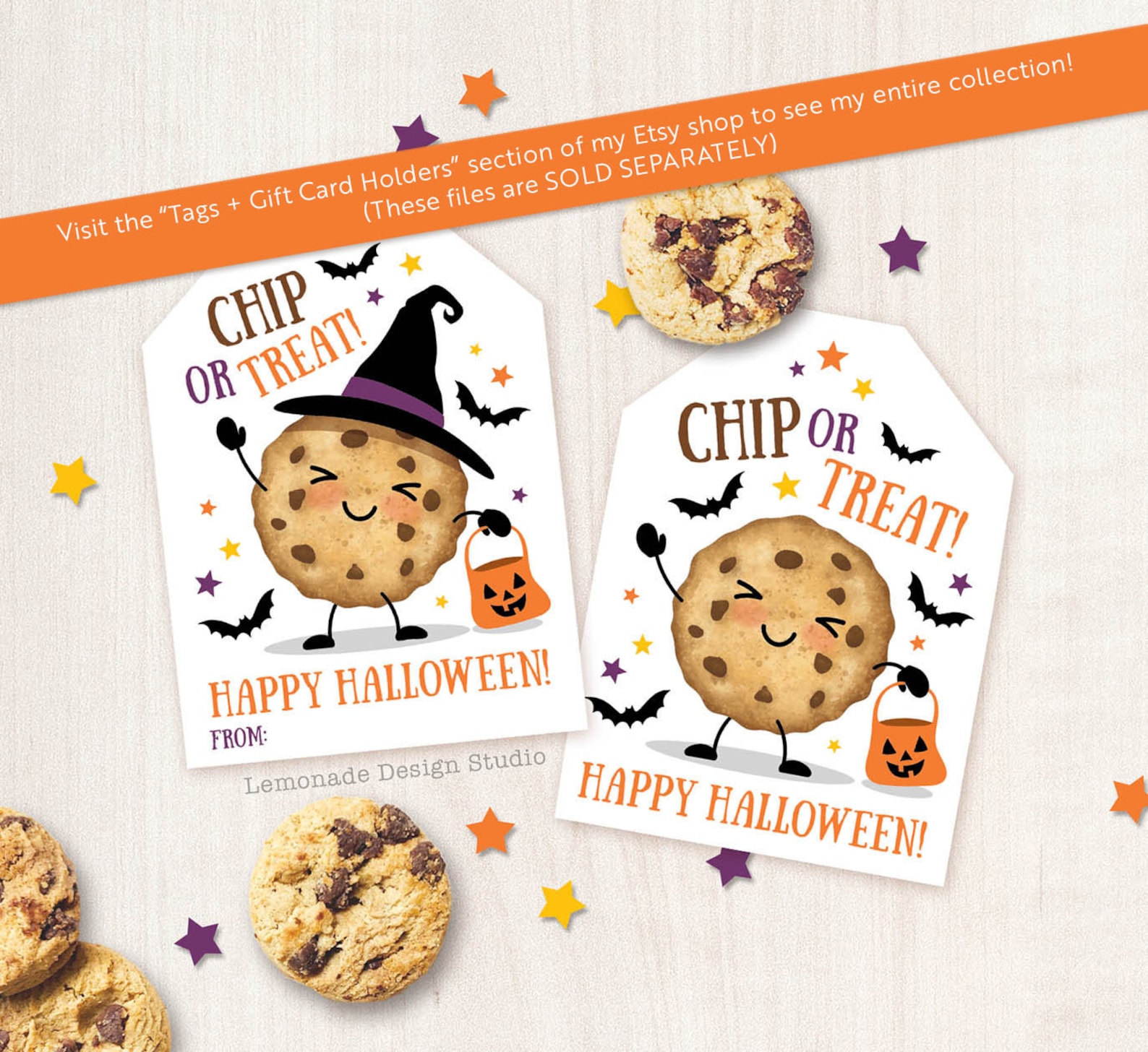 Printable Halloween Tags Cookie Tags Halloween Classroom Trick - Etsy