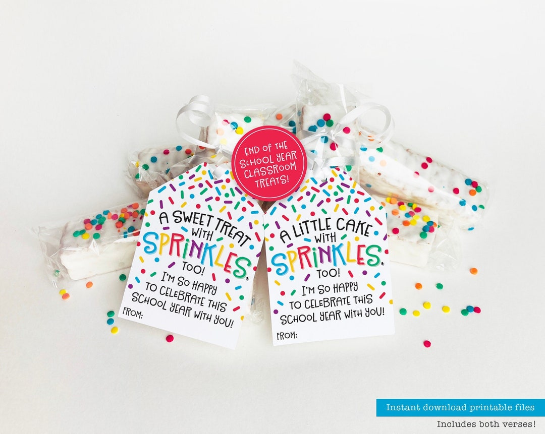 Printable Last Day of School Treat Tag Classroom Snack Cake Cupcake ...