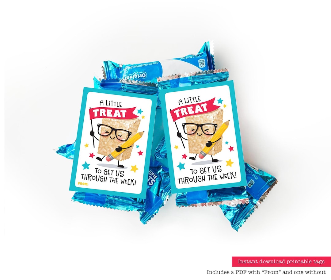 Printable Crispy Rice Treat Tag Encouraging Treat Students Coworker ...