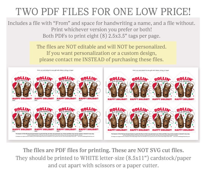 Printable Holiday Treat Tag Classroom Swiss Roll Classroom Snack Label ...