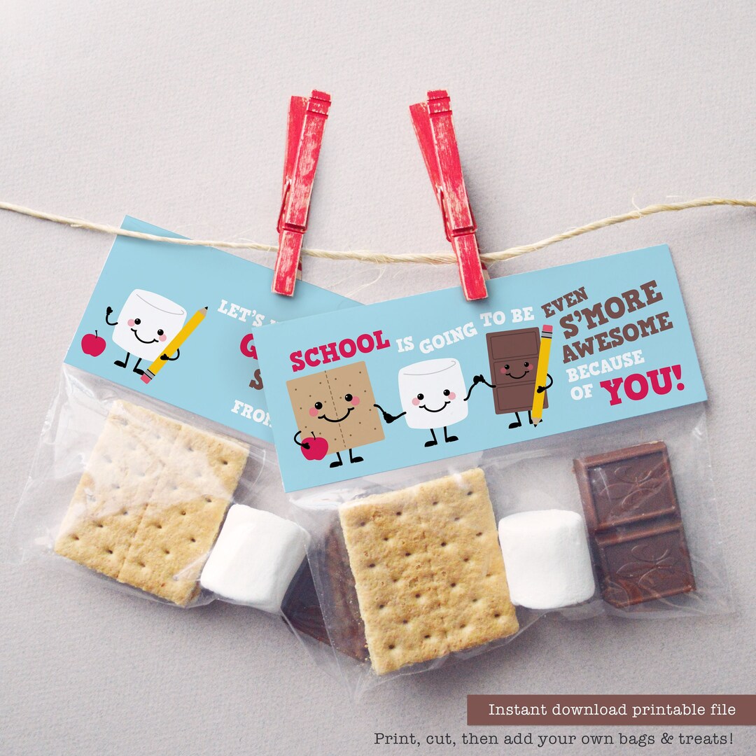 Back to School Gift for Students Printable Smores Tags First Day of ...