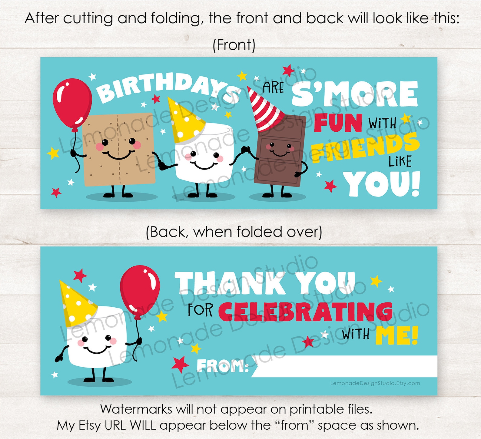 PRINTABLE Birthday Smores Tags S'mores Treat Tags - Etsy