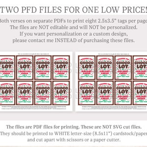 Printable Christmas Chocolate Tag Classroom Treat Bag Hot - Etsy