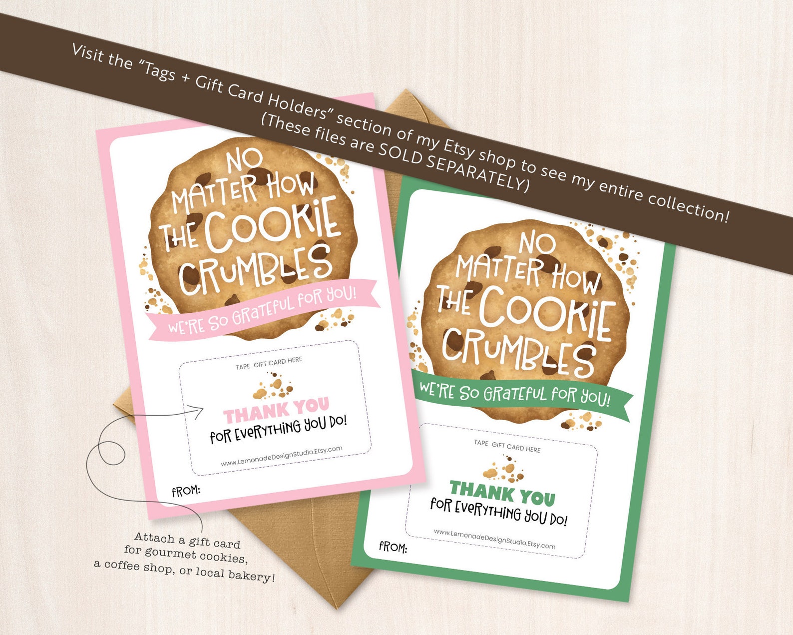 PRINTABLE Christmas Cookie Gift Card Holder Bakery Gift Card - Etsy