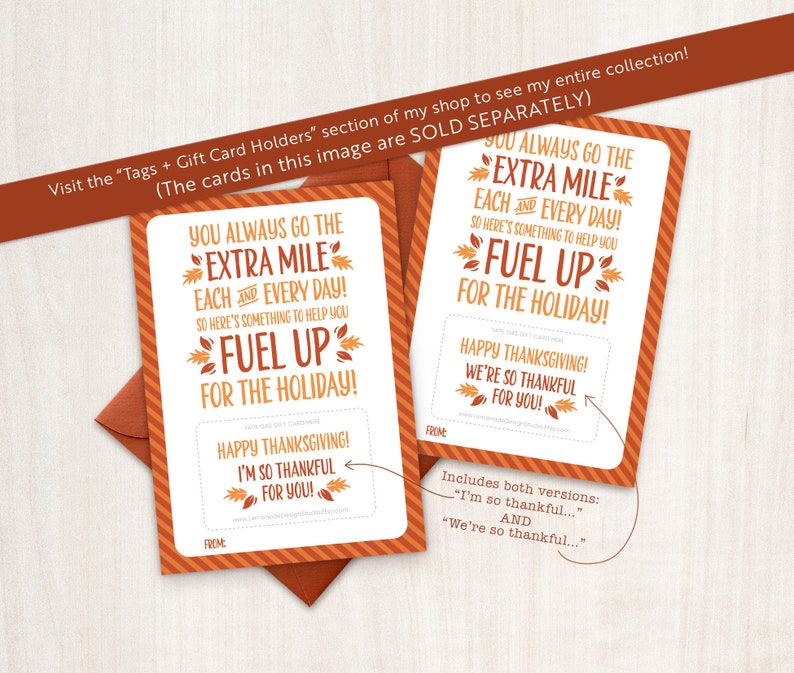 PRINTABLE Gas Gift Card Holder Christmas Gift for Teacher - Etsy