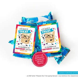 Printable Birthday Treat Tag for Crispy Rice Treats Classroom Birthday ...