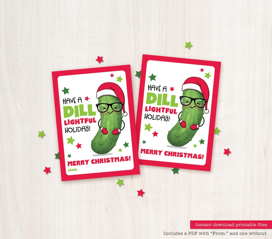 Christmas Pickle Printable Tags Classroom Snack Tags for School Holiday ...
