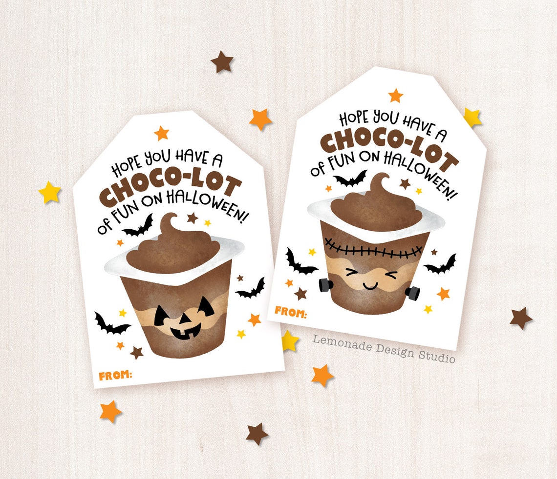 Printable Halloween Tags Pudding Tags School Lunch Notes Halloween ...
