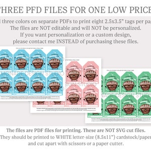 Classroom Birthday Treat Tag Printable Birthday Treat Bag Tag Chocolate ...