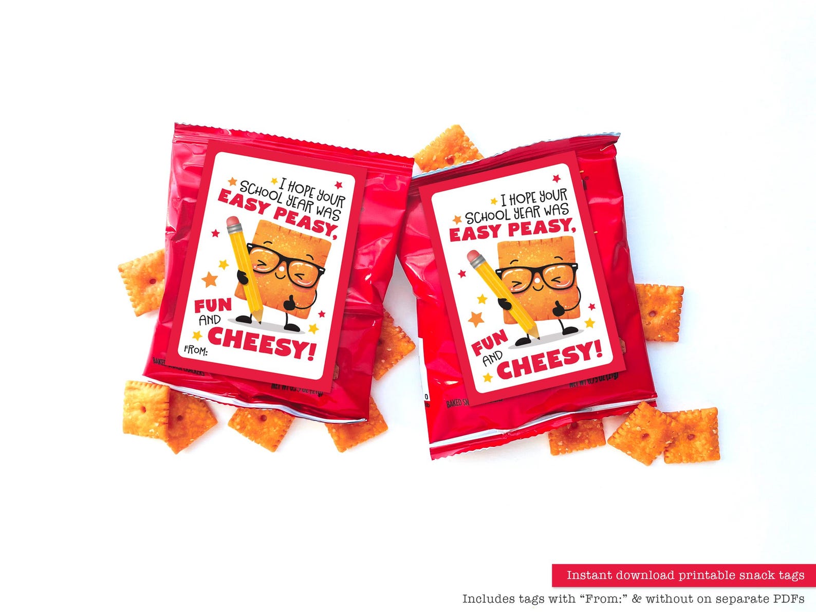 Last Day of School Printable Snack Tags for Students or Teacher End of ...