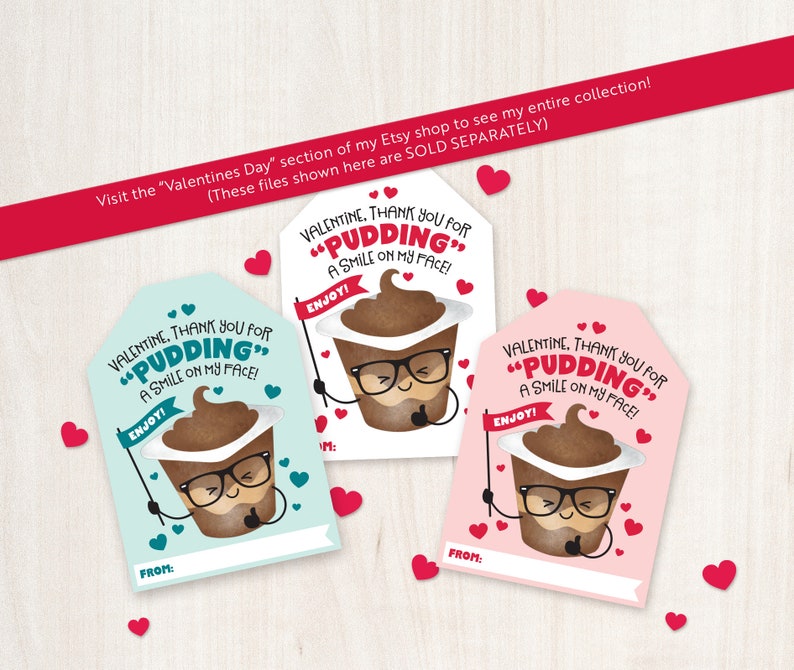 Printable Valentine Treat Tags Valentine Day Cards for Kids - Etsy