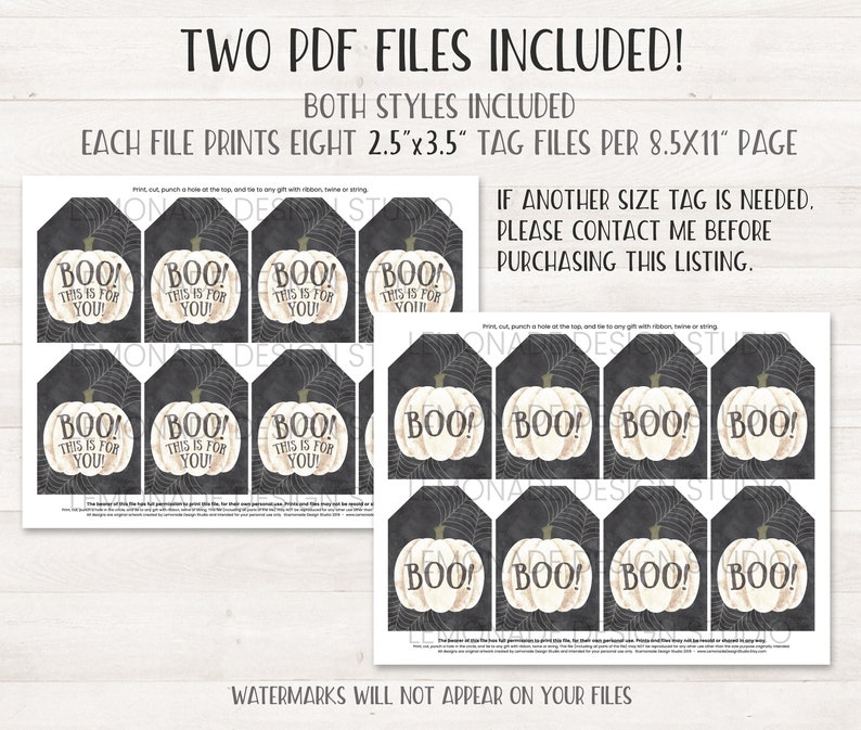 Halloween Gift Tag Printable Gift Tag Halloween Boo'ed | Etsy