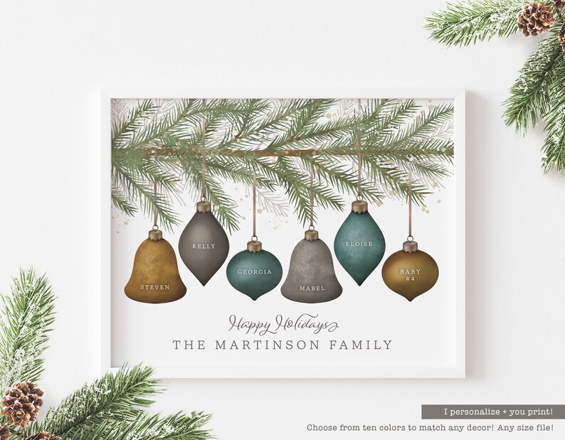 Printable Christmas Card or Sign Personalized Christmas - Etsy