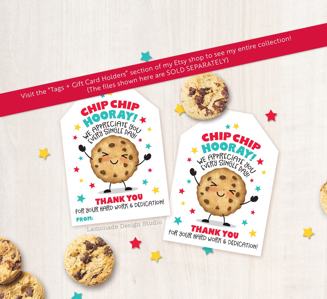 PRINTABLE Cookie Gift Card Holder for Bakery Gift Card Chip Chip Hooray ...