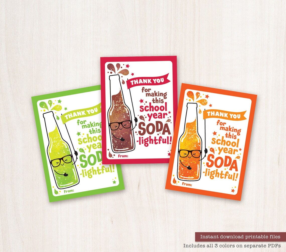 Printable Teacher Appreciation Week Tags Soda-lightful Tags Teacher ...