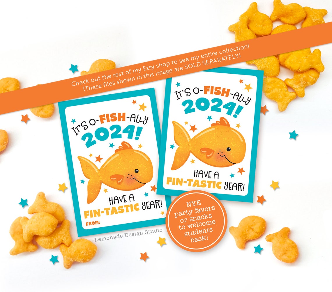 Printable Christmas Snack Tag Goldfish Crackers Classroom Non-candy ...