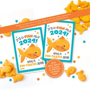 Printable Christmas Snack Tag Goldfish Crackers Classroom Non-candy ...