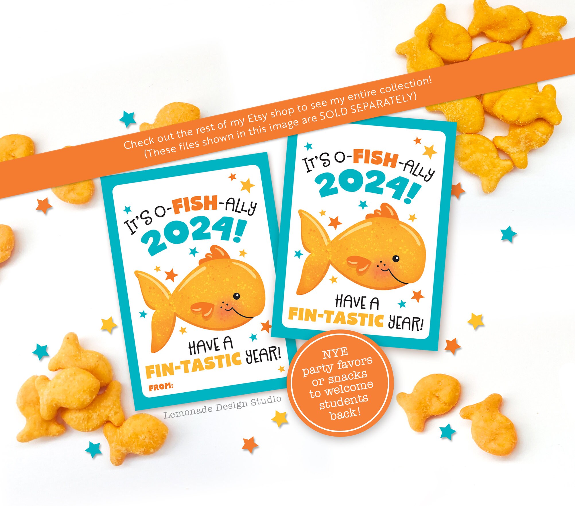 Printable Christmas Snack Tag Goldfish Crackers Classroom Non-candy ...