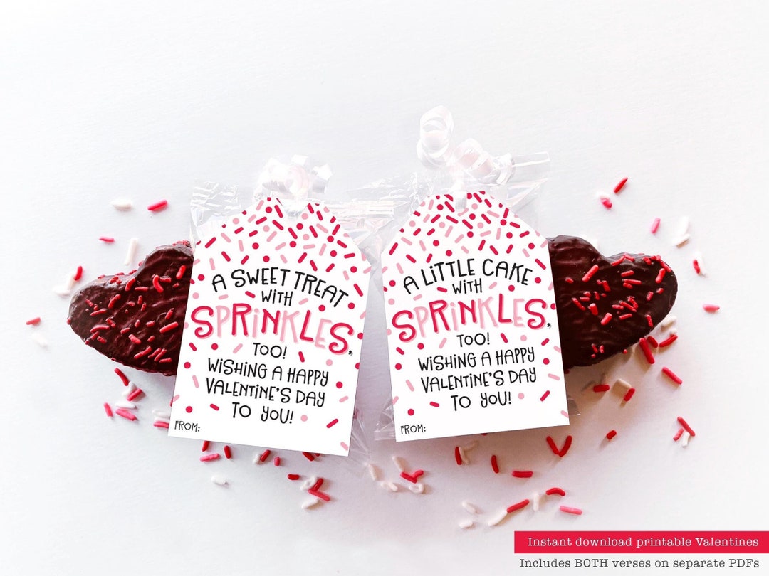Printable Valentine's Day Treat Tag Classroom Snack Cake Cupcake ...
