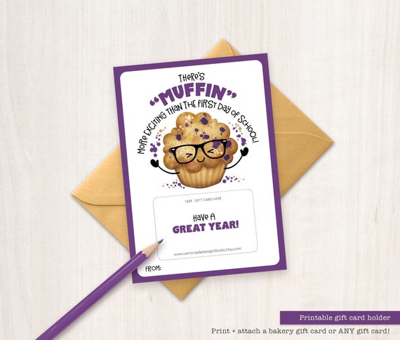 Back to School Teacher Gift Card Holder First Day of School PRINTABLE ...