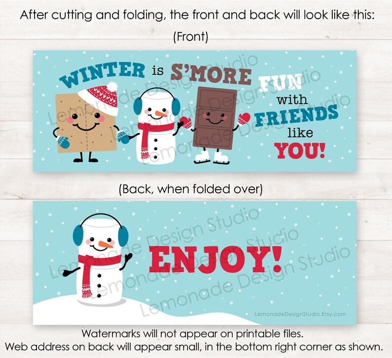 PRINTABLE Winter Favor Tags Holiday Treat Tags Christmas | Etsy