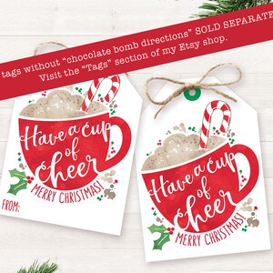 Hot Chocolate Bomb Tags Printable Hot Cocoa Bomb Instructions Printable ...
