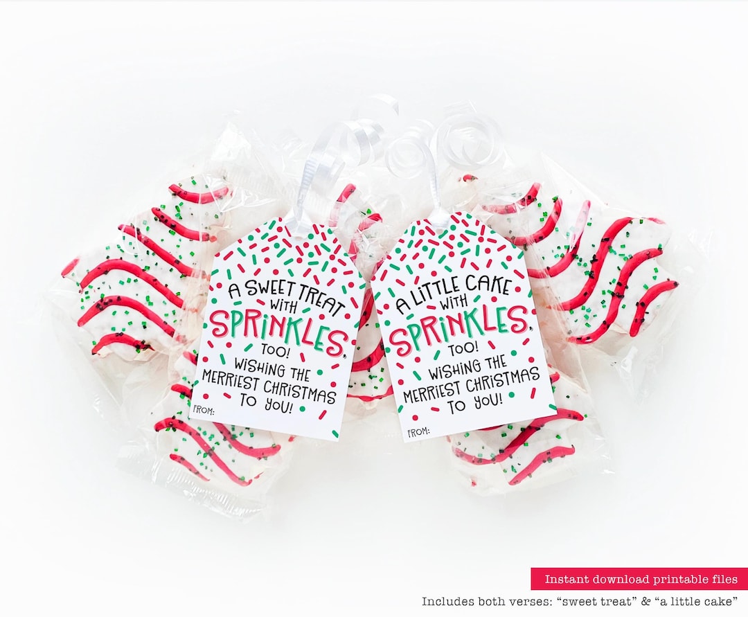 Printable Christmas Treat Tag Classroom Christmas Tree Snack Cake Tag ...