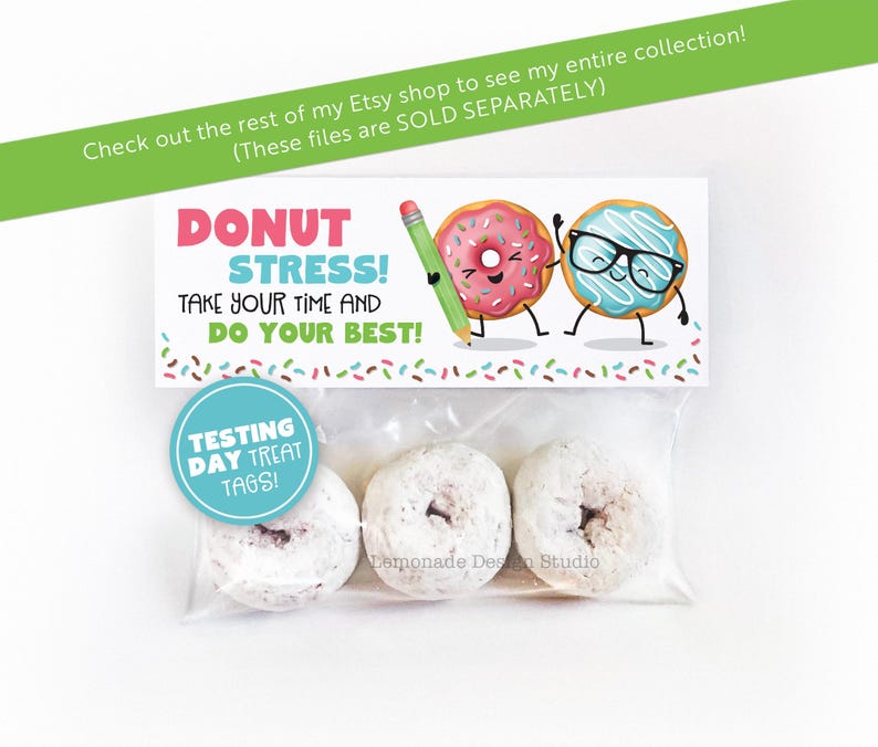 Printable 100th Day of School Donut Treat Tags for Students Snack Back ...