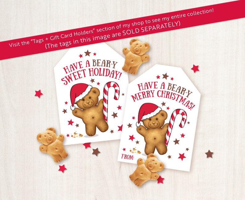 Printable Christmas Cookie Tags Classroom Treat Bag Holiday - Etsy